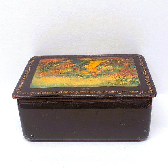 Accents | Vintage Mstera Palekh Lacquer Box Russian Becha Spring ...